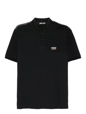 Just Cavalli Logo-embroidered Polo Shirt - Black