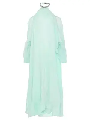 Amen Silk Chiffon Maxi Dress - Green