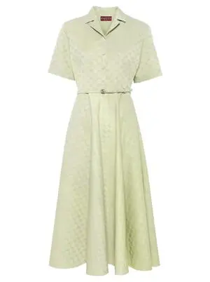 Gucci Gg-jacquard Midi Shirt Dress - Green