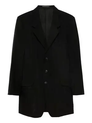 Yohji Yamamoto Wool Gabardine Blazer - Black