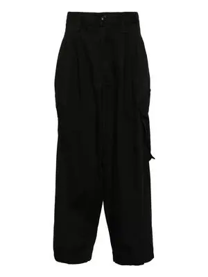 Yohji Yamamoto Tucked Trousers - Black