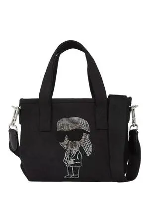 Karl Lagerfeld Ikon Rhinestones Embellished Tote - Black