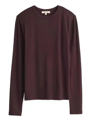 Madewell Ribbed Long-sleeve Tee - Dark Carob