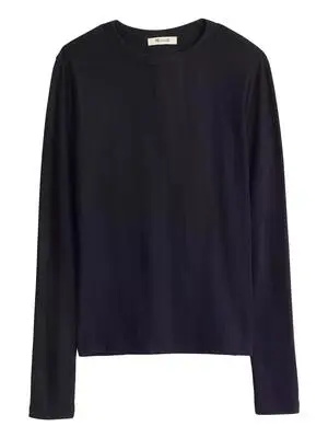 Madewell Ribbed Long-sleeve Tee - Jet Black