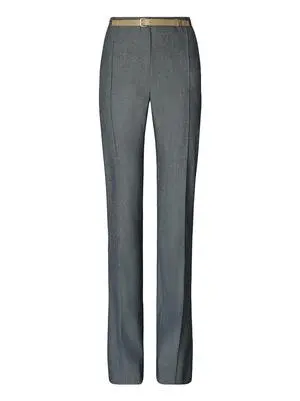 Tory Burch Tory Burch High-Waisted Wool Pants Squid Ink Ground/frozen Blue Fleck