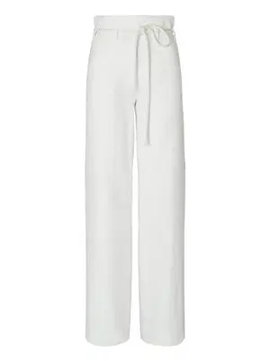 Tory Burch Cotton Wide Leg Pants Marshmallow