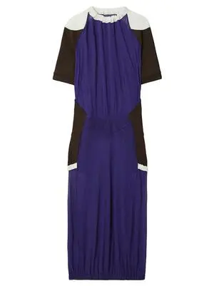Tory Burch Colorblock Jersey Midi Dress - Ballpoint Blue