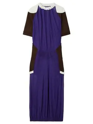 Tory Burch Colorblock Jersey Midi Dress - Ballpoint Blue