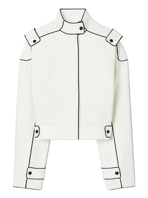 Tory Burch Cotton Bomber Jacket - Marshmallow