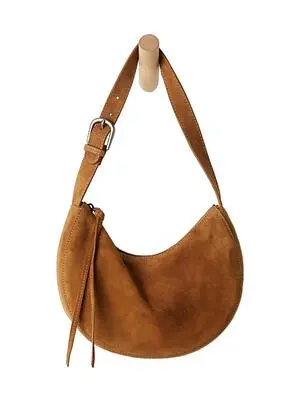 Free People Sina Suede Shoulder Bag Cognac