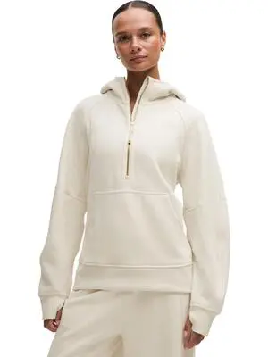 Lululemon Scuba Oversized Half-zip Hoodie - Light Ivory/gold