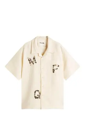 STORY MFG. Embroidered Greetings Shirt - Ecru Clover Embroidery