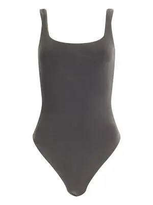 ENTIRE STUDIOS Square Neck Bodysuit - Washed Black