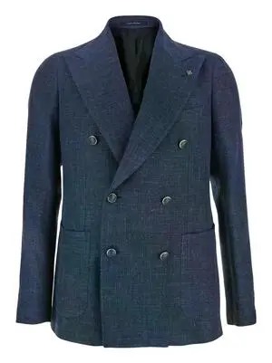 Tagliatore Brooch-detail Blazer - Blue