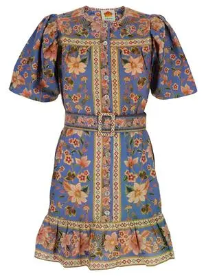 Farm Rio Superbloom Tapestry Dress - Blue