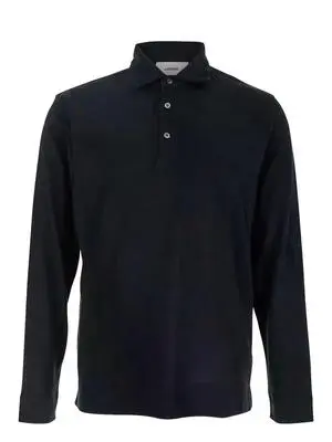 LARDINI Cotton-silk Polo Shirt - Black