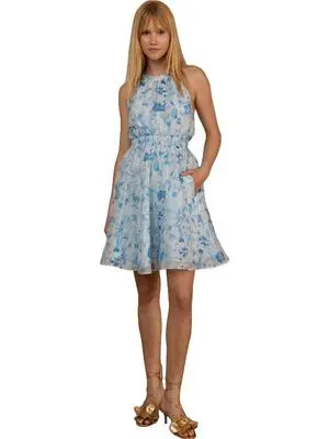 Hale Bob Bria Organza Mini Dress - Blue