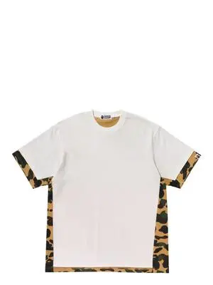 A BATHING APE Camo-panelled T-shirt - White
