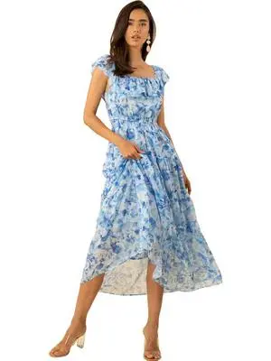 Hale Bob Estelle Chiffon Dress - Blue
