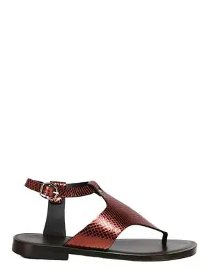 GIULIANO GALIANO Leather Sandals - Red