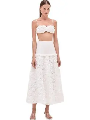 ALEXIS Risi Floral Appliqué Cropped Top