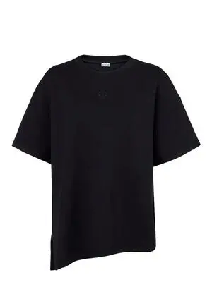 Loewe Asymmetric Cotton-blend T-shirt - Black