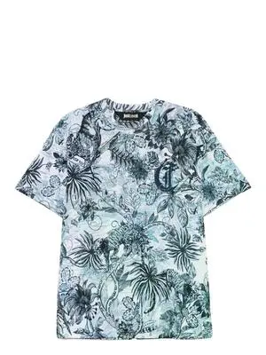 Just Cavalli Monogram Jungle-print T-shirt - Blue