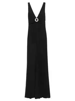 NISSA Bow-detailed Maxi Dress - Black