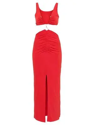NISSA Cut-out Maxi Dress - Red