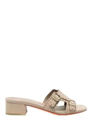 Santoni 35mm Buckle-detailed Sandals - Neutrals