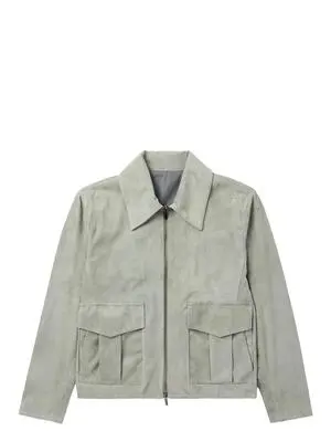 STOFFA Suede Bomber Jacket - Green