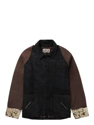 KARTIK RESEARCH Zardozi Embellished Cotton Jacket - Brown