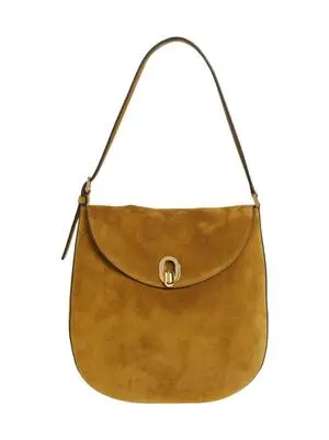 Savette Large Tondo Suede Hobo Bag - Sepia
