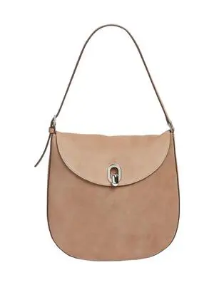 Savette Large Tondo Suede Hobo Bag - Taupe