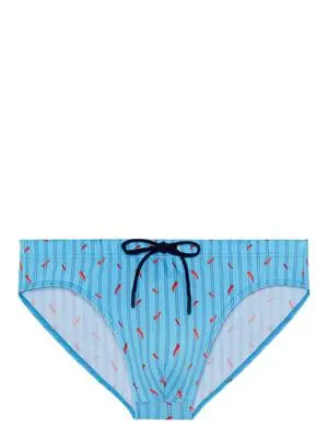 HOM Espelette Swim Mini Briefs - Turquoise Print