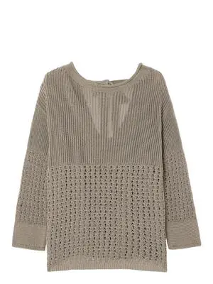 Max Mara Paggi Crocheted Cotton-blend Sweater - Neutrals