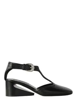 JIL SANDER Leather Mary Jane Pumps - Black
