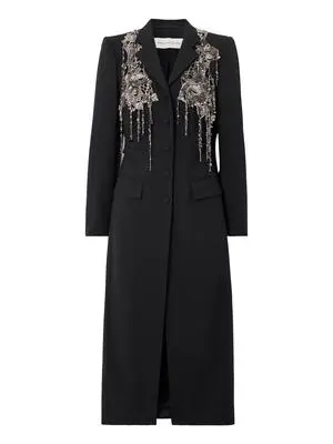Dries Van Noten Wool And Mohair-blend Twill Coat - Black