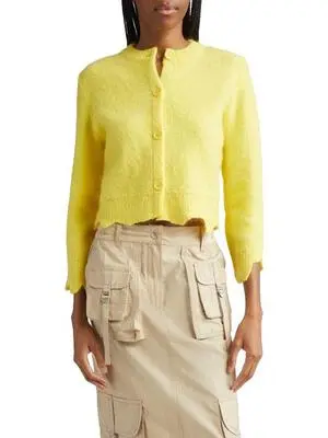 Acne Studios Kiruna Boiled Knit Cardigan - Yellow