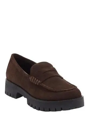 Steve Madden Langsten Platform Loafer - Brown Suede