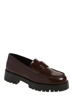 Steve Madden Langsten Platform Loafer Burgundy