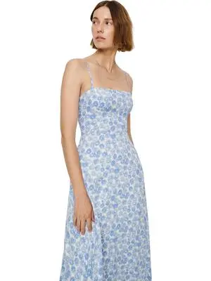 REFORMATION Monette Midi Dress Blue Daisy