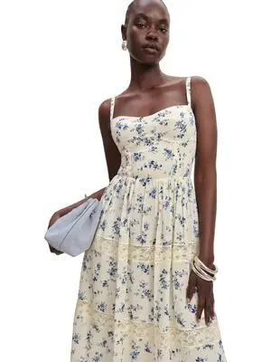REFORMATION Dina Lace Midi Dress