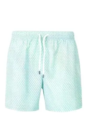Fedeli Jellyfish-print Swim Shorts - Green