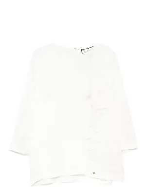 NISSA Draped Blouse - White