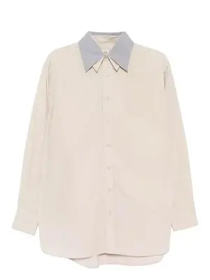 RECTO Contrast Double-collar Shirt - Neutrals