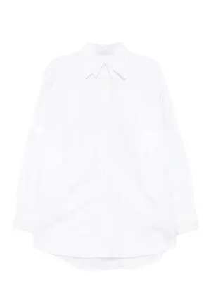 RECTO Double-collar Striped Shirt - White