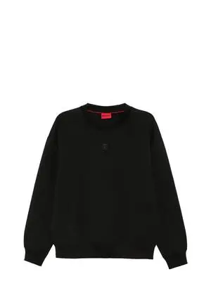 Hugo Stacked-logo Badge Sweatshirt - Black