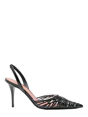 Amina Muaddi 90mm Lori Slingback Pumps - Black