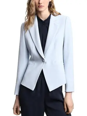 Emporio Armani Crepe Cady Jacket With Notch Lapel - Solid Medi